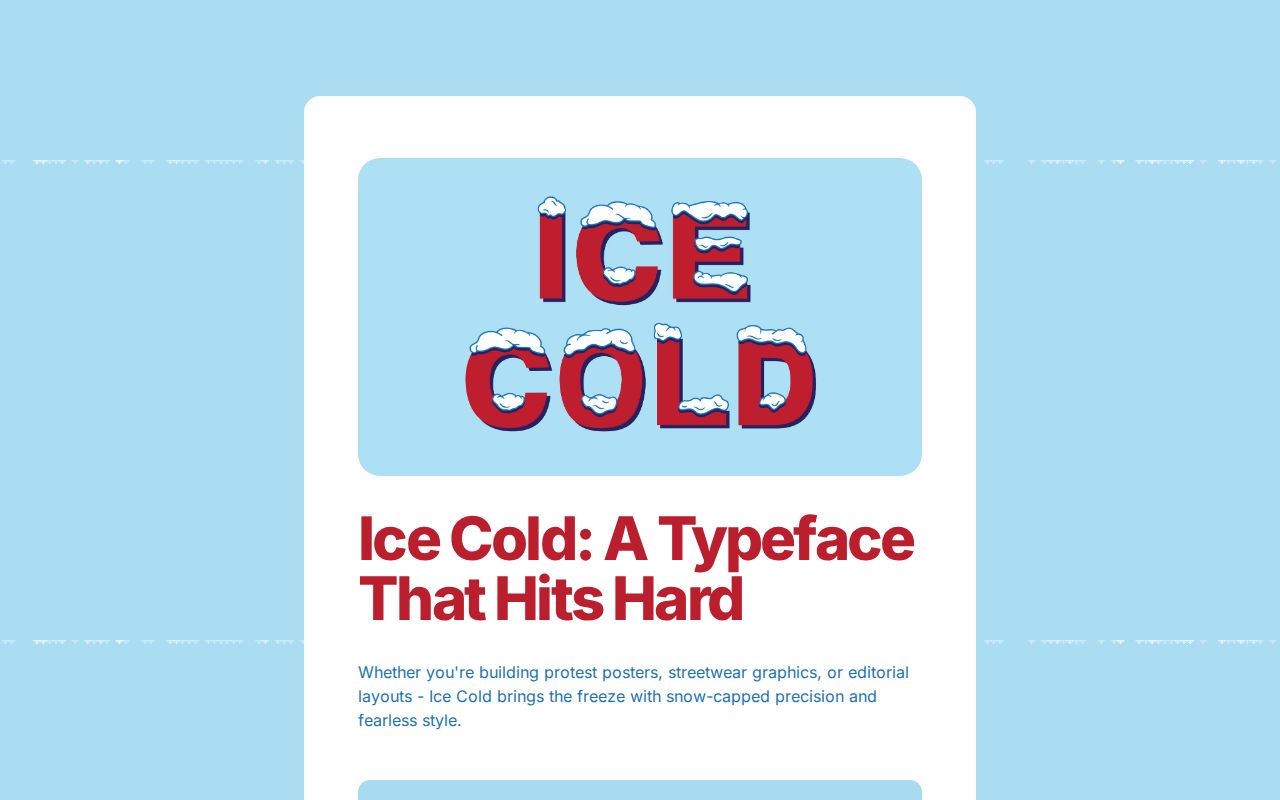 Ice Cold Typeface